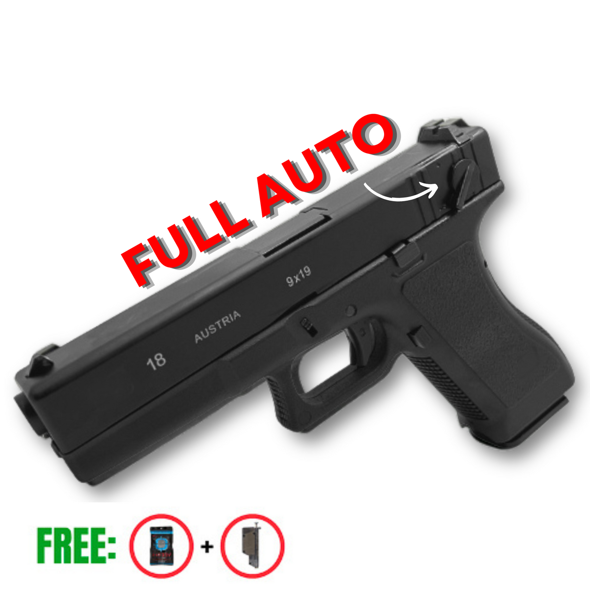 Full Automatic (774) Double Bell G18 Metal Green Gas Blowback Pistol ...