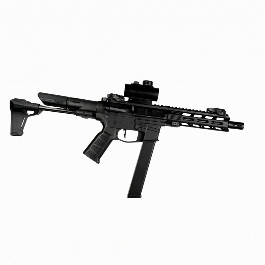 M134 Vulcan Mini Rotating Gatling Gun with UTG Grip - Gel Blaster – Gel ...